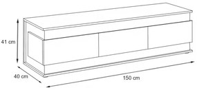 Obývací stěna Velaris, dub šedá