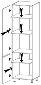 PROVENCE k | vysoká skříňka D60R-L potravinová | LEVÁ | 60 cm | SOKL v CENĚ | bílá/andersen