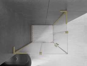 Mexen Velar L Duo, sprchový kout s posuvnými dveřmi 100 x 90 cm, 8mm sklo námraza, zlatá matná, 871-100-090-02-33-55