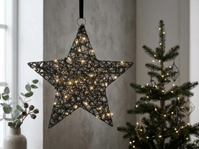 Vánoční dekorace hvězda STARIELLE s LED osvětlením 40 cm, černá