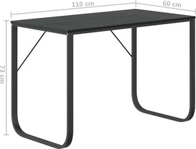 Počítačový stůl černý 110 x 60 x 73 cm dřevotříska 30200