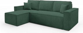Rohová rozkládací sedací souprava do L BASIC, 240 cm, s úložným prostorem Roh pohovky: Levý roh, Barva látky: Černá (Poso 135)