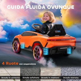 AIYAPLAY dětské elektrické auto s licencí Lamborghini, dálkové ovládání – 101,5×49×43 cm, oranžová