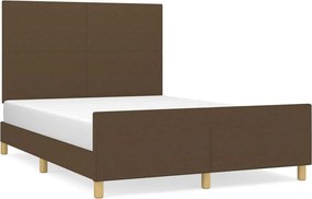 Rám postele bez matrace tmavě hnědý 140 x 190 cm textil 3124890