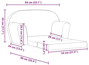 vidaXL Marketos Dětská rozkládací pohovka / lehátko, šedá