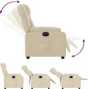 Elektrické polohovací křeslo krémové textil 3205187