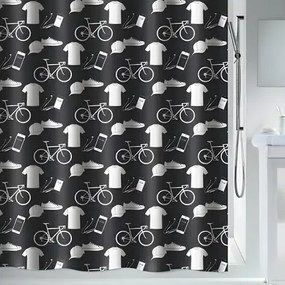 Spirella PATCHWORK urban černá / Sprchový závěs / 180 x 200 cm / polye