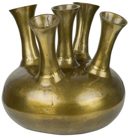 Bronzová antik kovová raw váza Tulip - 33*33*32cm