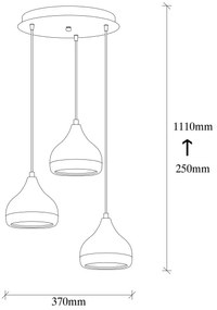 Lustr na lanku YILDO 3xE27/40W/230V