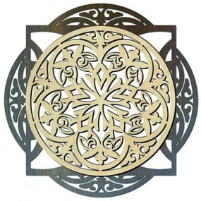 Dřevěný dekorativní obrázek s elegantním vzorem - mandala I SENTOP PR0304