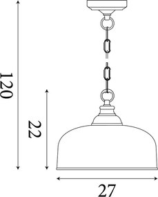Searchlight 1682AB Závěsné svítidlo BISTRO PATINA, čiré sklo