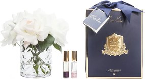 Côte Noire Herringbone kytice 5 parfémovaných růží Blush & White Roses