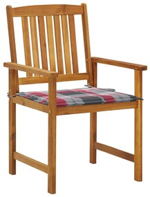 Zahradní židle s poduškami 4 ks masivní akáciové dřevo - Default Title