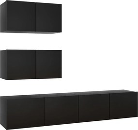 vidaXL 4dílný set TV skříněk dřevotříska [3078710] Barva: Bílá