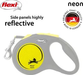 Flexi Neon S pásek 5m černo-žluté / Vodítko
