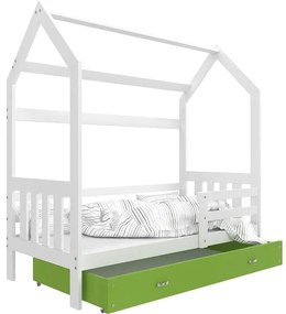 Dětská postel - DOMEK SE ZÁBRANOU - barevná