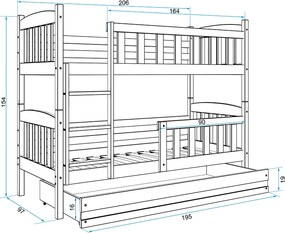 FN Patrová postel Kuba bílá/bílá