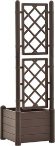 Zahradní truhlík s treláží 43 x 43 x 142 cm PP moka 313980
