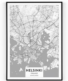 Plakát / Obraz Mapa Helsinki Pololesklý saténový papír 210 g/m² A4 - 21 x 29,7 cm