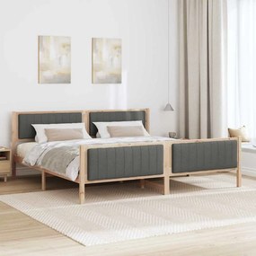 Rám postele s čelo hnědá a tmavě šedá 200 x 200 cm 3394299