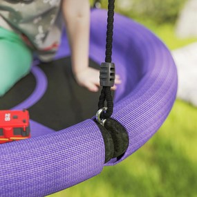 AIYAPLAY hnízdová houpačka, kulatá zahradní houpačka, nosnost 150 kg, výškově nastavitelná, fialová