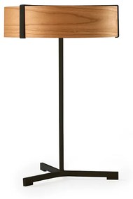 Stolní lampa Thesis Table s dřevěnou dýhou Dekor: Přírodní třešňové dřevo, Barva nohy: Matná černá