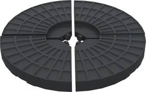 Outsunny Zátěž na Slunečník 4-dílný Základ pro Slunečník Plnitelný 52 kg Vody nebo 68 kg Písku HDPE Černá