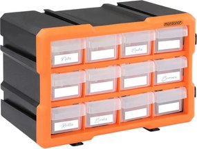 Organizér Damir s 12 přihrádkami černý/oranžový