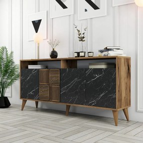 Skříňka Milan Walnut and Black Marble