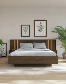 Sada nočních stolků Amaro H s LED osvětlením a zásuvkou s plným výsuvem a tichým dovíráním