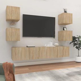 6dílný set TV skříněk dub sonoma kompozitní dřevo 3114256
