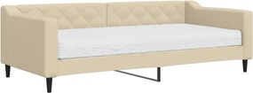 Válenda s matrací krémová 90 x 200 cm textil 3197412