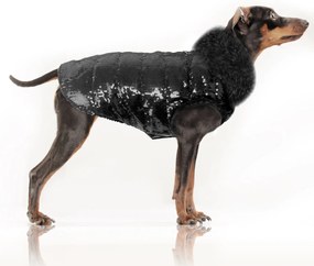 MILK&PEPPER Kabát pro psy Alya třpytivý černý Velikost: 38
