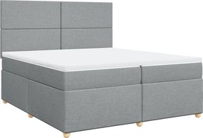 Box spring postel s matrací světle šedá 200 x 200 cm textil 3293680