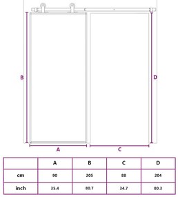 vidaXL Marketos Posuvné dveře ESG sklo a hliník 90 x 205 cm černé