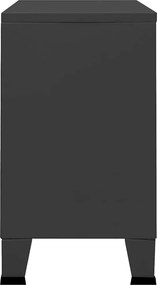 Industriální příborník antracitový 105 x 35 x 62 cm kov a sklo 339610
