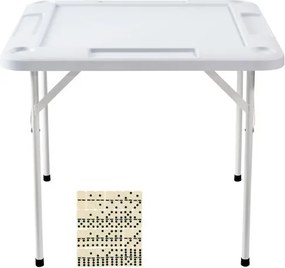 Stůl Mahjong skládací stolek na karty pro 4 hráče a 4 držáky na pohárky na žetony