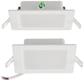 BERGE Čtvercový LED panel bílý - zapuštěný - 6W - PC - neutrální bílá