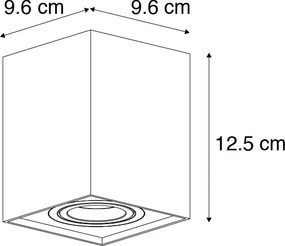 Chytrý bodový reflektor černý nastavitelný vč. WiFi GU10 - Quadro Up