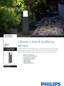 LED Venkovní sloupkové svítidlo Philips Arbour 16462/93/16 antracitové malé, 2700K