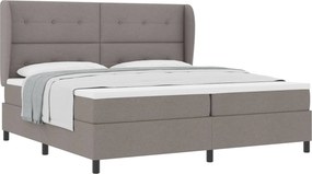 Postel s boxspringem s čelo Taupe 200 x 200 cm textil 3340589