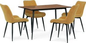 Autronic Jídelní stůl, 120x75 cm, deska MDF, dýha divoký dub, kovové nohy,  černý lak AT-682 OAK