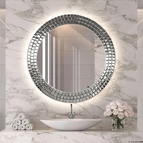 Zrcadlo Aurora silver LED Rozměr: Ø 80 cm