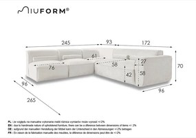 Šedá rohová pohovka (levý roh) Flex Felix – Miuform