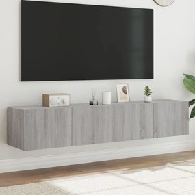 Nástěnné TV skříňky s LED 2 ks šedé sonoma 80 x 35 x 31 cm - Default Title