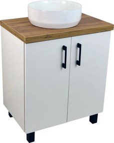 Comodo Koupelnová skříňka pod deskové umyvadlo ROSO W 60-HD - bílá/zlatý dub
