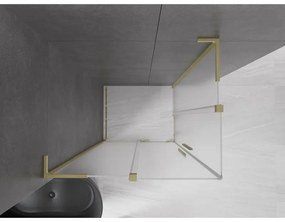 Mexen Velar L Duo, sprchový kout s posuvnými dveřmi 100 x 90 cm, 8mm sklo námraza, zlatá matná, 871-100-090-02-33-55