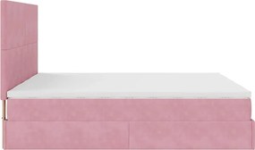 Osmanský rám postele s matrací růžová 200x200cm samet 3313765