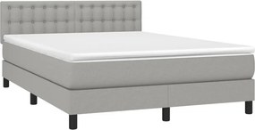 Box spring postel s matrací světle šedá 140 x 190 cm textil 3140369
