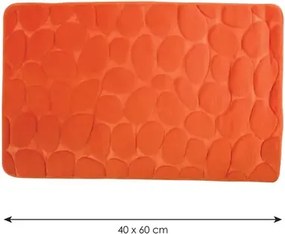 MSV PEBBLES koupelnová předložka 40 x 60 cm oranžová / polyester, PU p